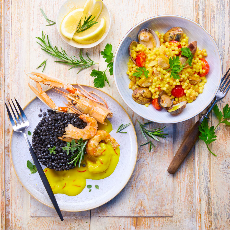 Fregula: Sardische Kugel-Pasta sarda al nero getoastet - Hagen Grote ...