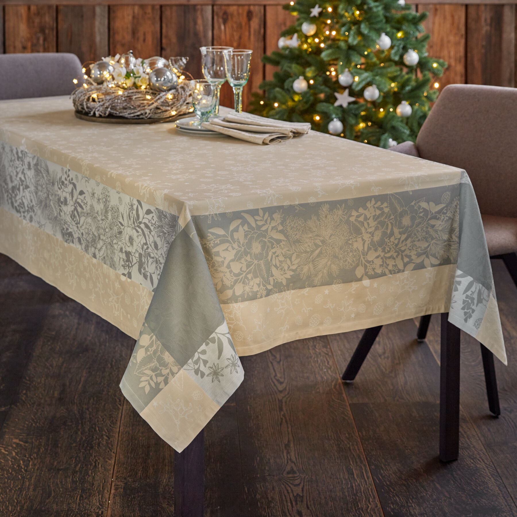 Weihnachtliche Jacquard-Tischdecken, Jacquard-Tischwäsche, Tischdecke ...